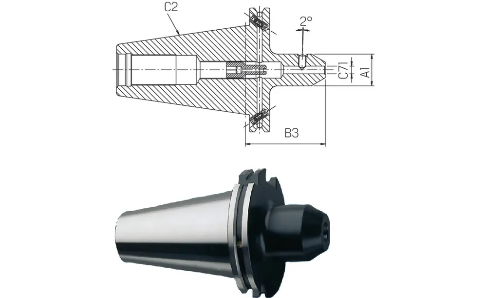 240572 50/16 - W.-Notch-Spannfutter kurz ISO 7388-1 AD/AF 50x16 HAIMER