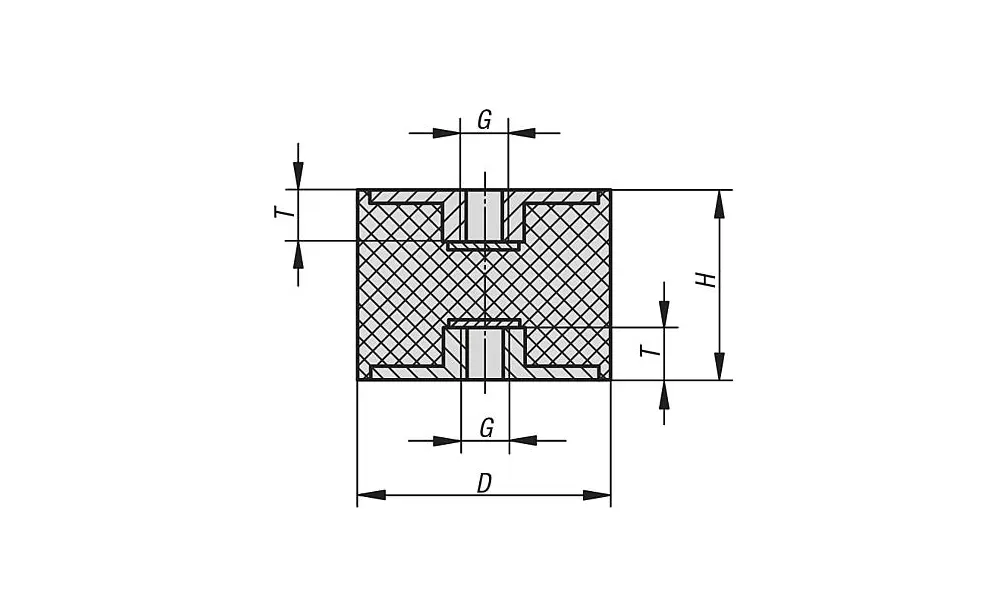 26104-03004055 - NORELEM Gummi-Metall-Puffer Typ C