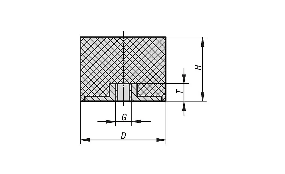26103-02001555 - NORELEM Gummi-Metall-Puffer Typ E D=20, H=15 - Ludwig ...