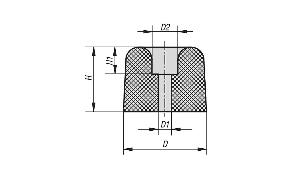 26108-03002260 - NORELEM Gummi-Metall-Puffer Typ TP
