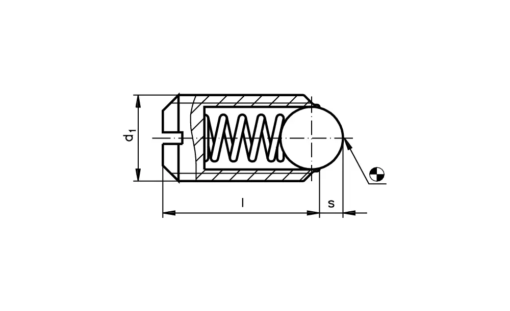 65499604 - Federndes Druckstück M4 Ausführung R, Nirosta